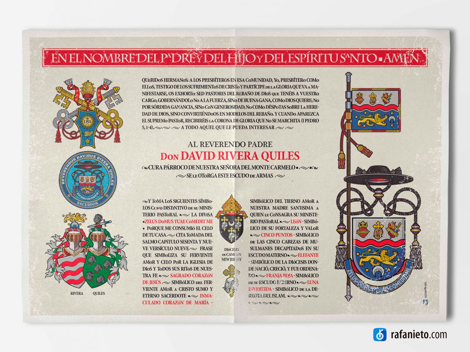 Priest of the United States. Coat of Arms – Fray Rafael Nieto